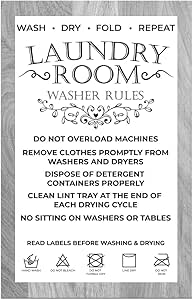 Amazon.com: Laundry Symbol Washer Rules Magnet - 6.25" x 9.75 ...