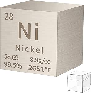 Amazon.com: Nickel 1 Inch Cube Metal Density Cube for Element ...