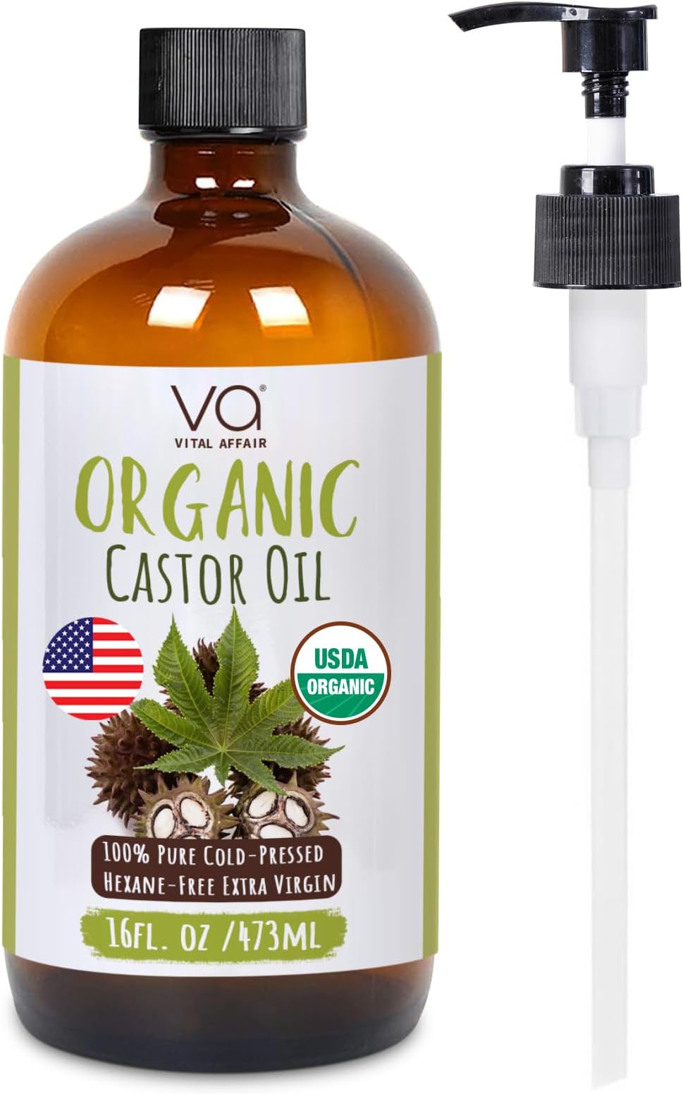 Amazon.com : VRJEUGO Castor Oil Organic Cold Pressed Unrefined, Organic ...