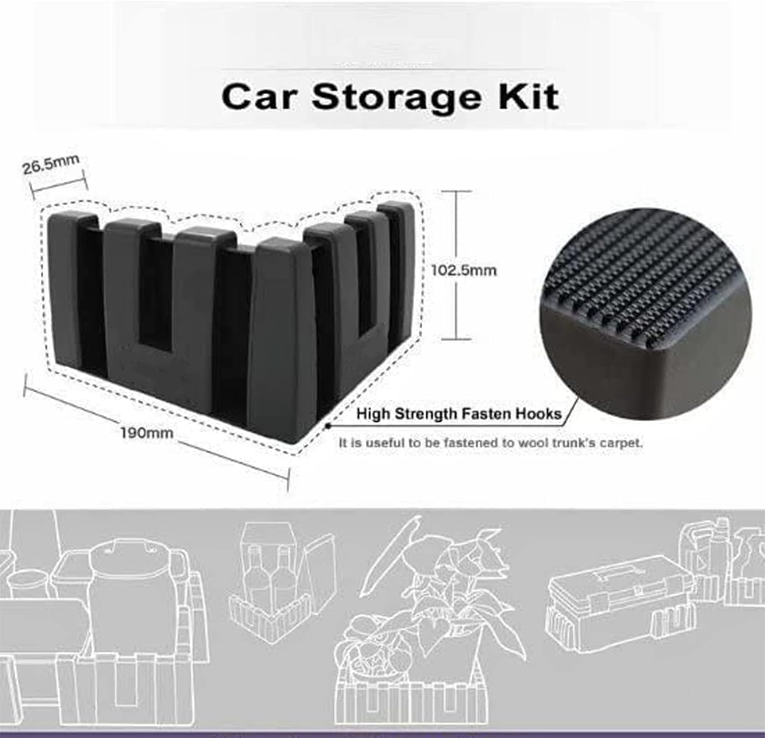 Buy Multipurpose Cargo Organizer Blocks Car Trunk Storage Organizer ...