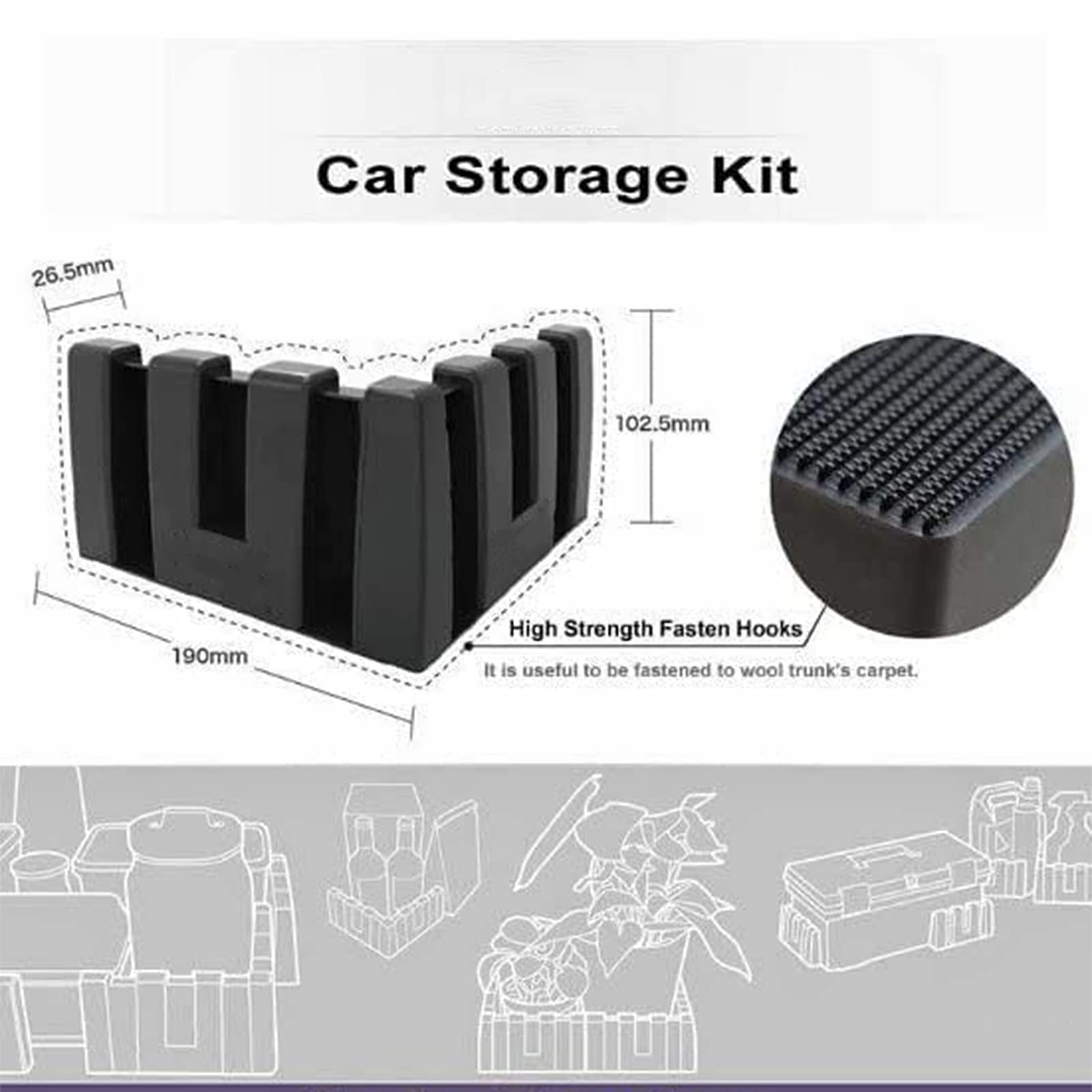 Snapklik.com : YOFIT Multipurpose Cargo Organizer Blocks Car Trunk ...