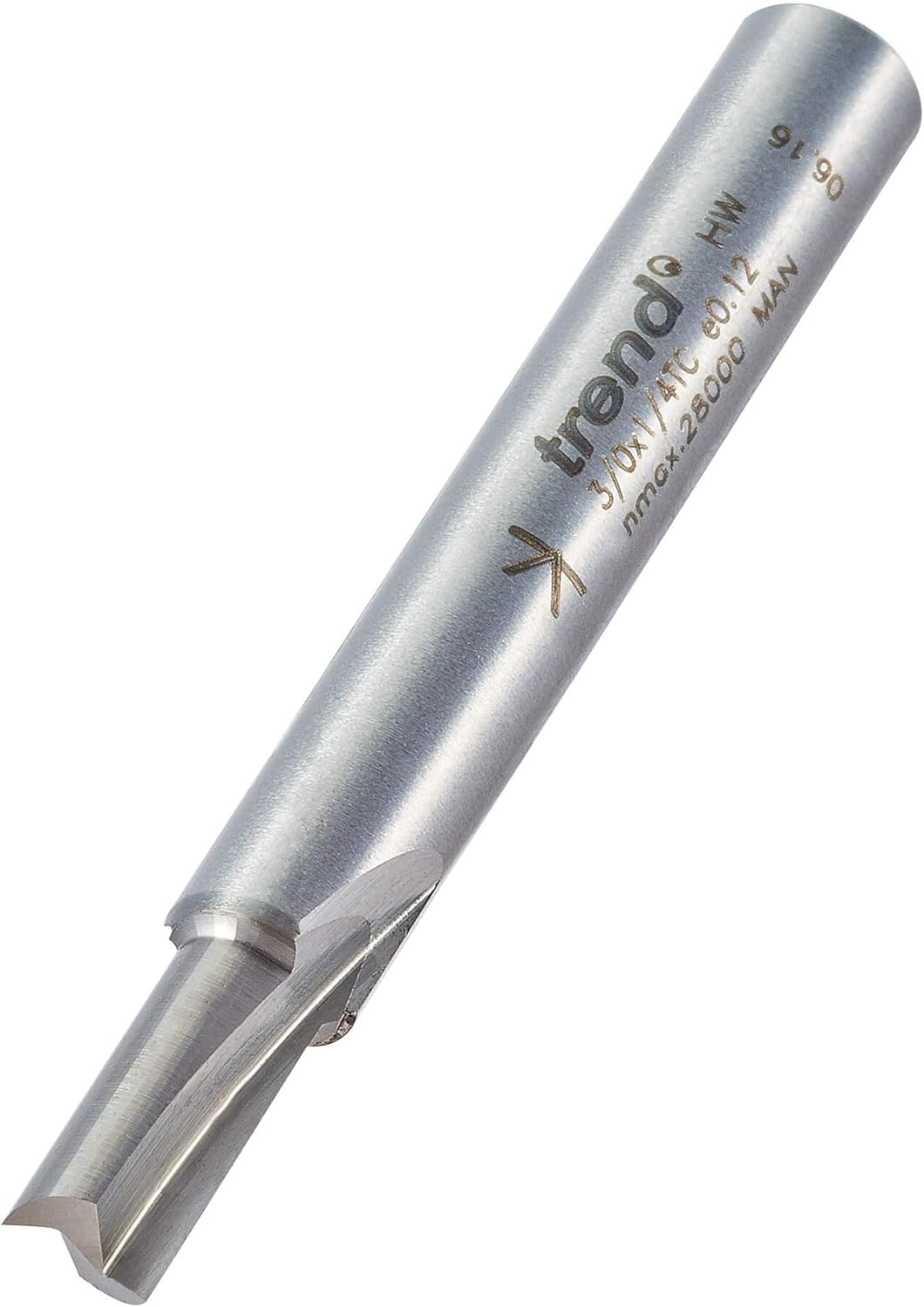 Trend Professional Straight Two Flute Router Cutter Bit, 1/4 Inch Shank ...