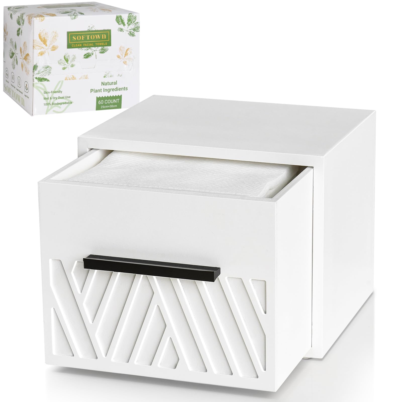 Amazon.com: Disposable Face Towels XL with Luxe Wood Drawer Organizer ...