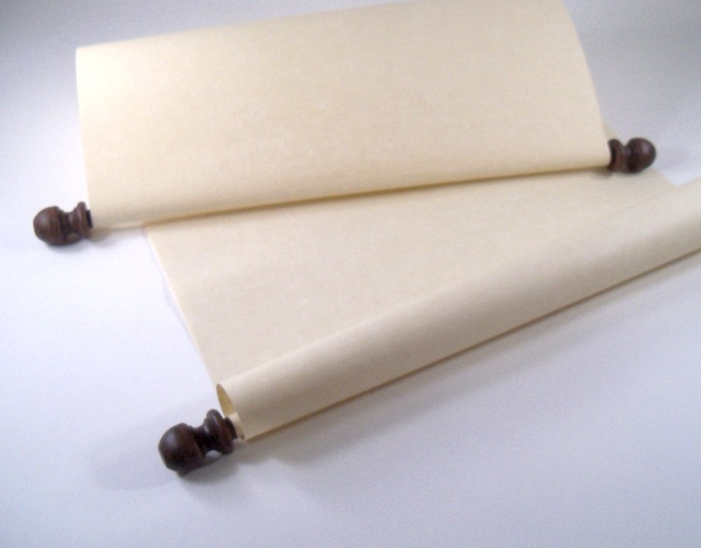 Amazon.com: Blank parchment scroll with dark wood finials, 11x19" paper ...