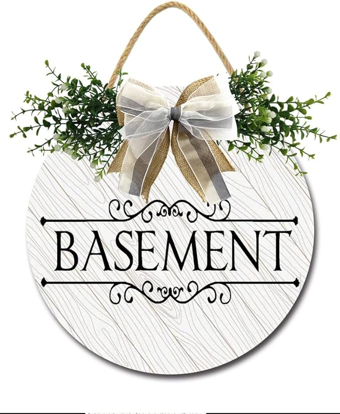 Amazon.com: Weytff Basement Sign Basement Decor Sign for Front Door ...