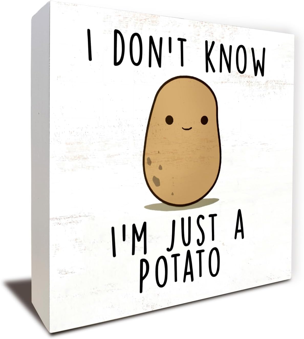 Amazon.com: ULEGIE Cute Funny Positive Potato, Creative Wood Block ...