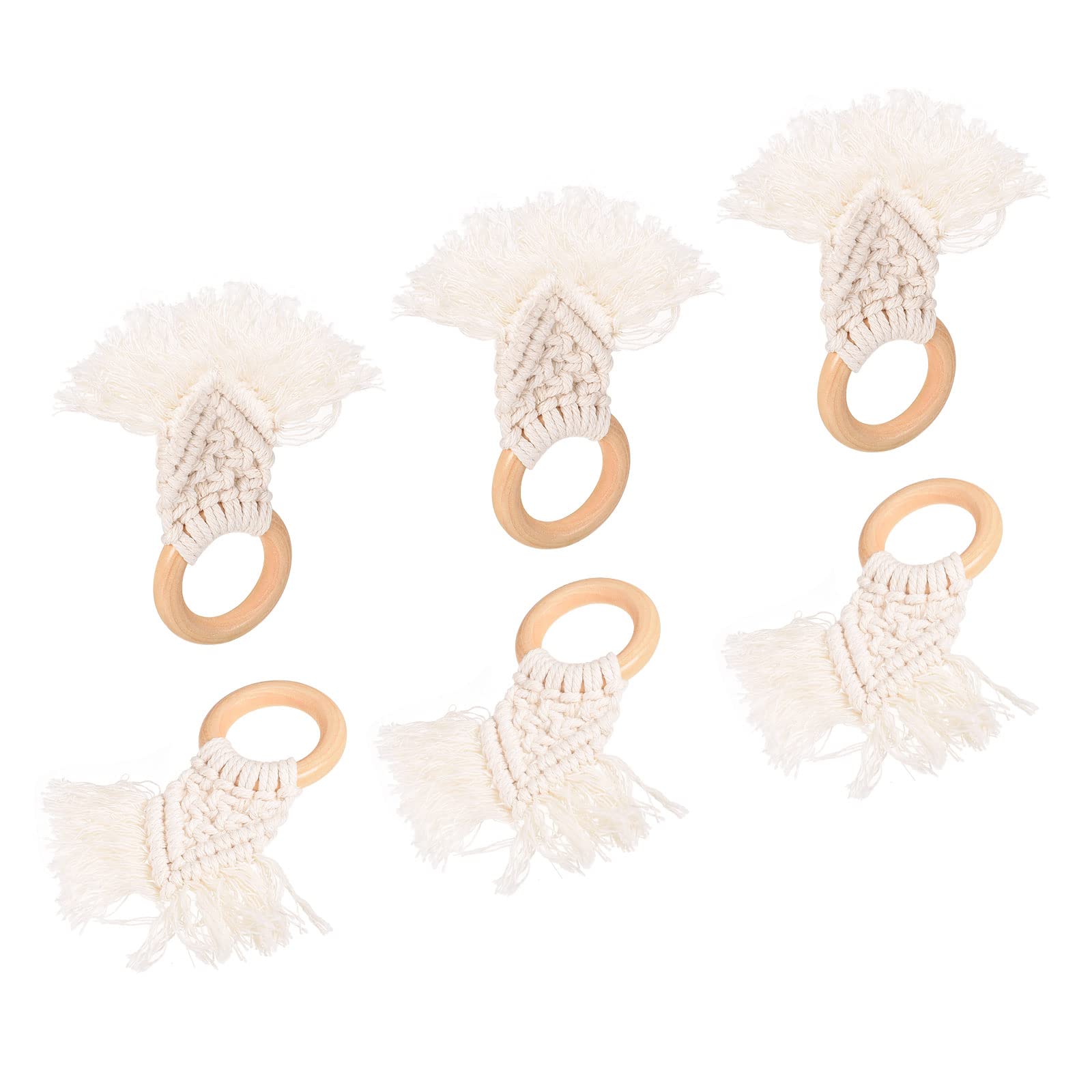 uxcell Napkin Rings Set of 6, Macrame Napkin Ring Holder Buckle for ...