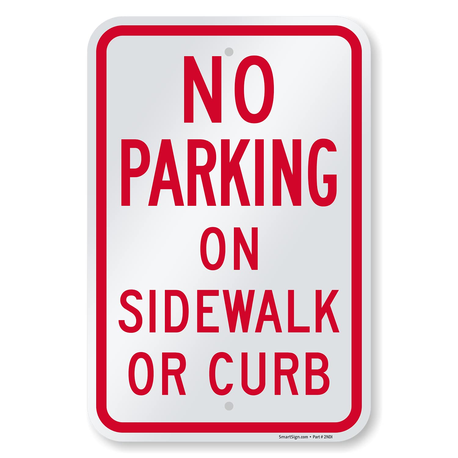 Amazon.com: SmartSign 18 x 12 inch “No Parking On Sidewalk Or Curb ...
