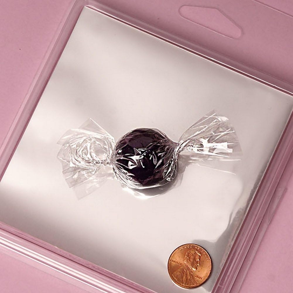 Amazon.com: Sophie's Favors and Gifts Square Clear Candy Wrappers - 3in ...
