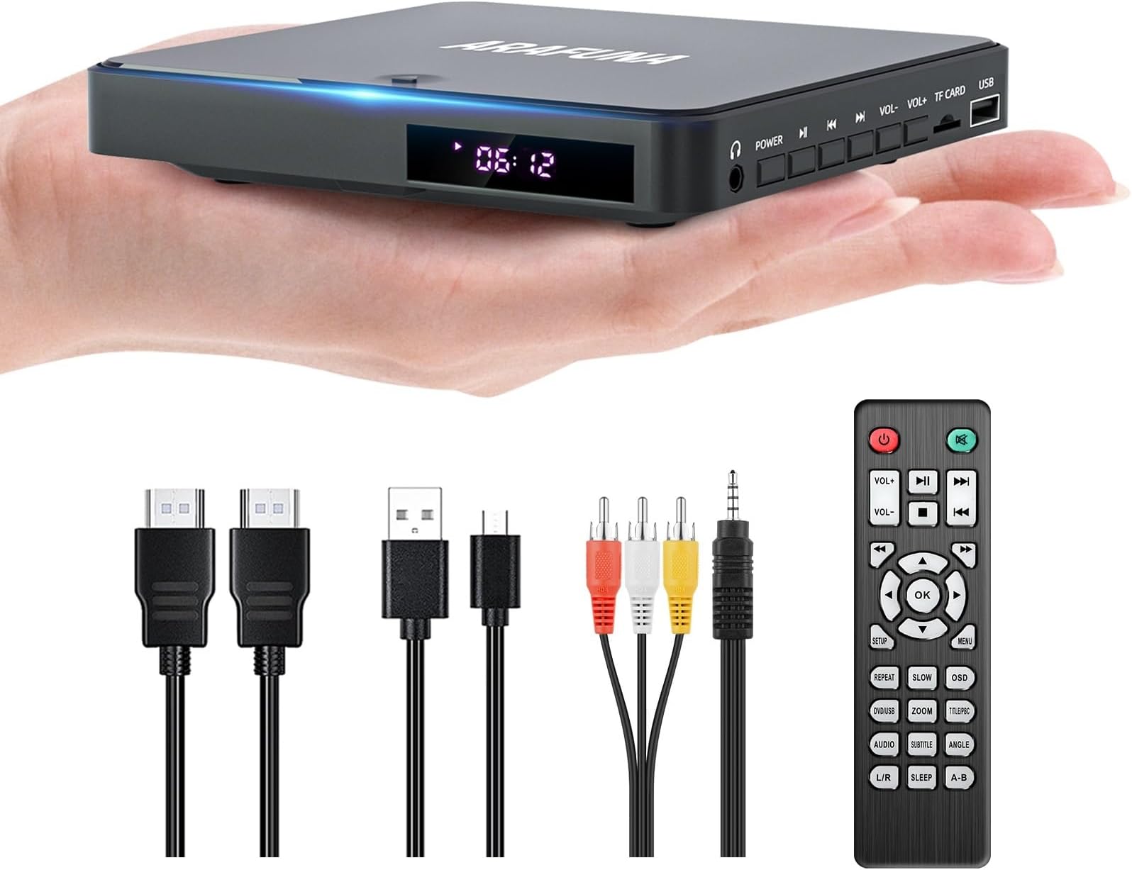 Ceihoit DVD Player HDMI for TV, Mini 1080P HD DVD CD/Disc Player with ...