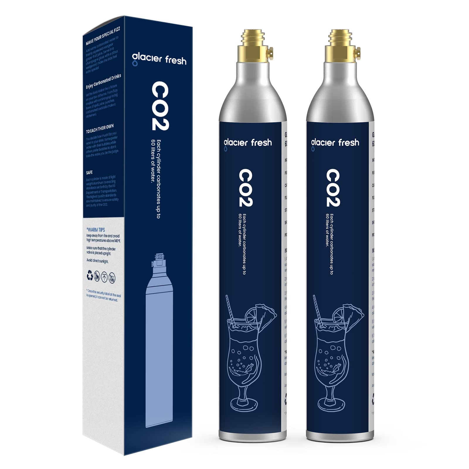 Carbonated Water Machine BLUE FLAG 60L CO2 Carbonators - 2-Pack For ...