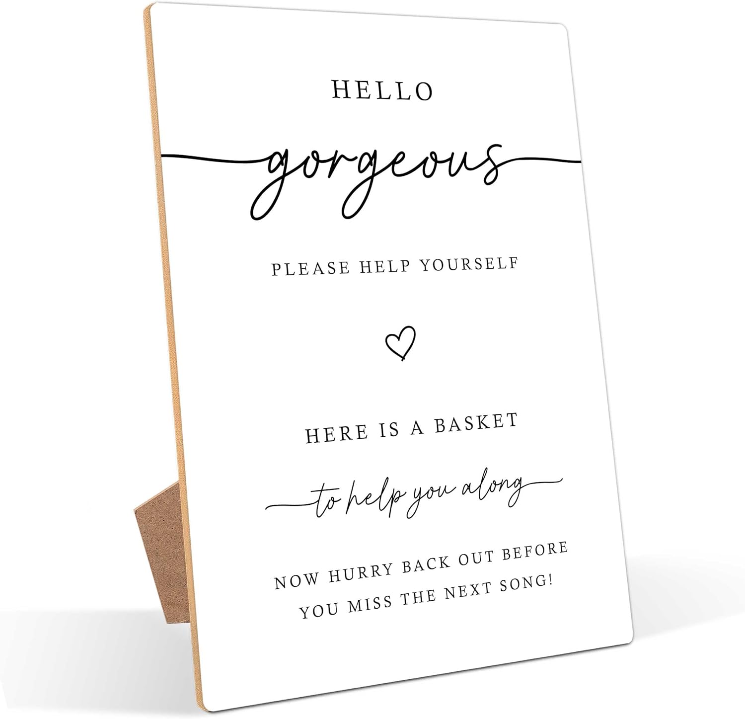 Amazon.com: Hello Gorgeous Wedding Bathroom Sign, Minimalist White Wood ...
