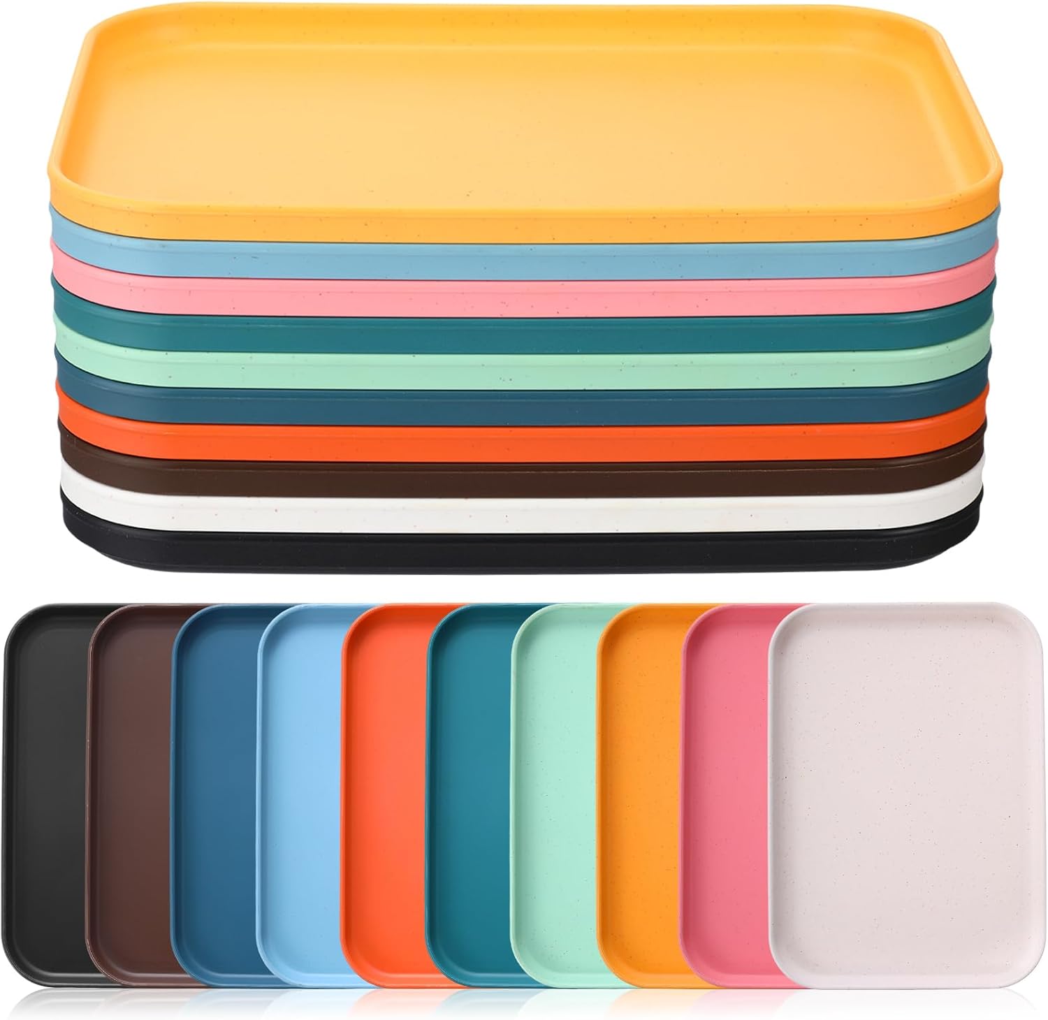 Amazon.com: Rtteri 20 Pack Plastic Fast Food Trays Bulk Colorful ...