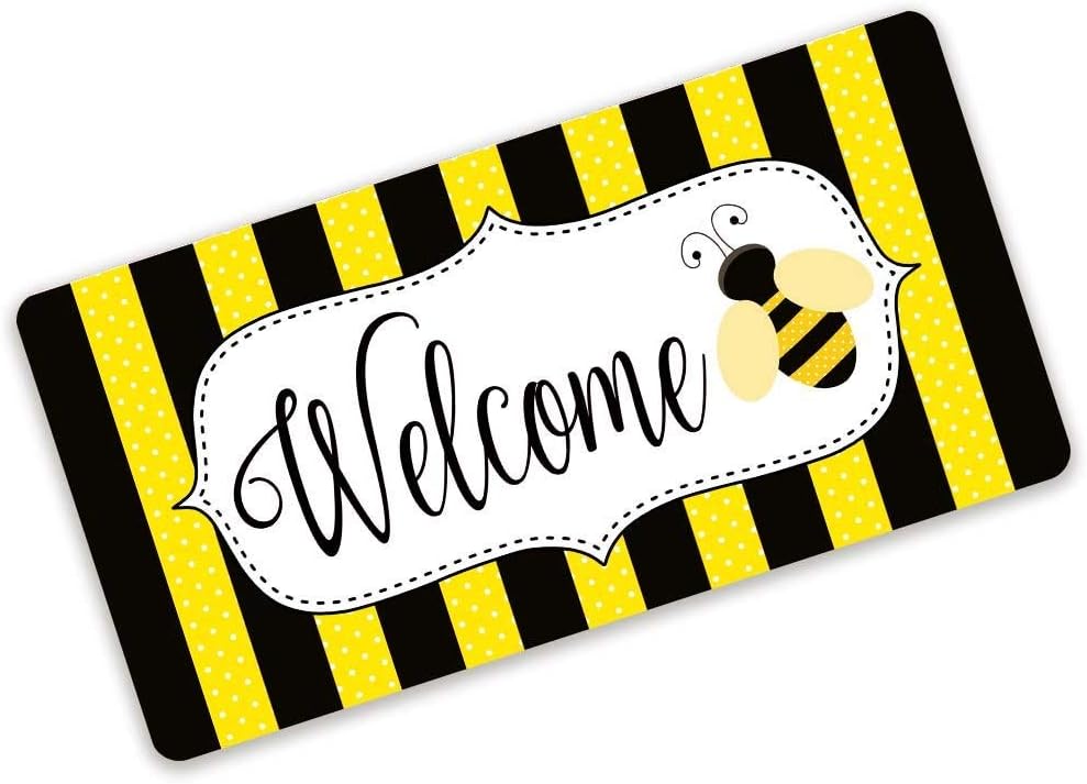 Amazon.com : Craig Bachman 15" Wooden Sign: Bumble Bee Welcome - Wooden ...