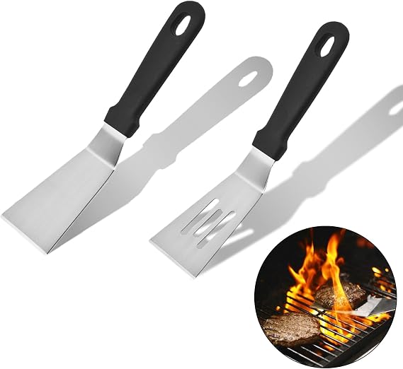 Quixotical 2 Pcs Griddle Spatula Set, Stainless Steel Metal Spatulas ...