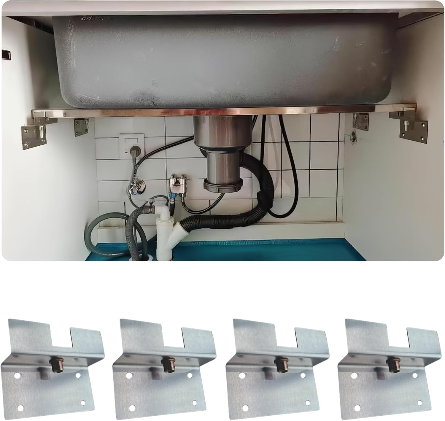 Undermount Sink Installation Bracket, Stainless Steel Support Kit ...