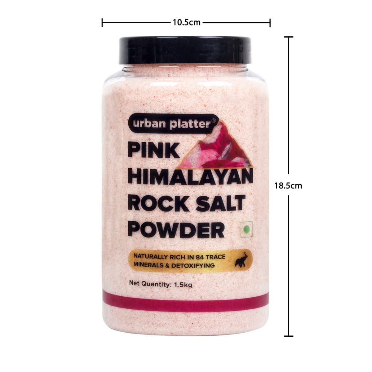 Urban Platter Pink Himalayan Rock Salt Powder Jar, 1.5kg (Natural Salt ...