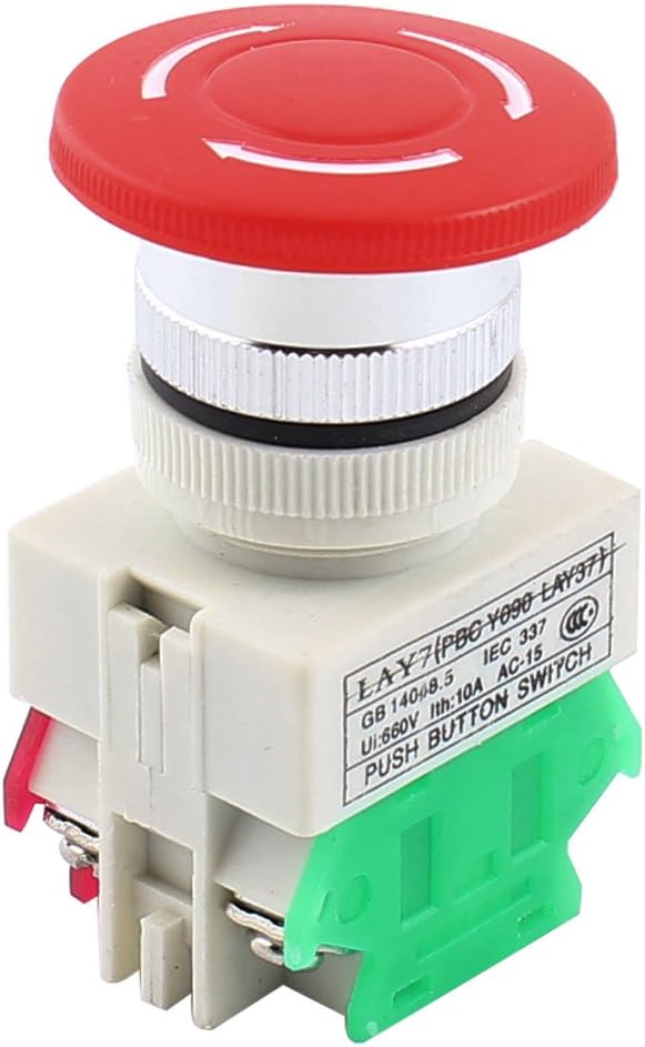 Amazon.com: uxcell Panel Mount DPST Latching Red Push Button Switch ...