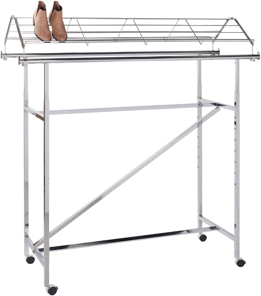 Amazon.com: SSWBasics Chrome Shoe Topper for Double-Rail Clothing Rack ...