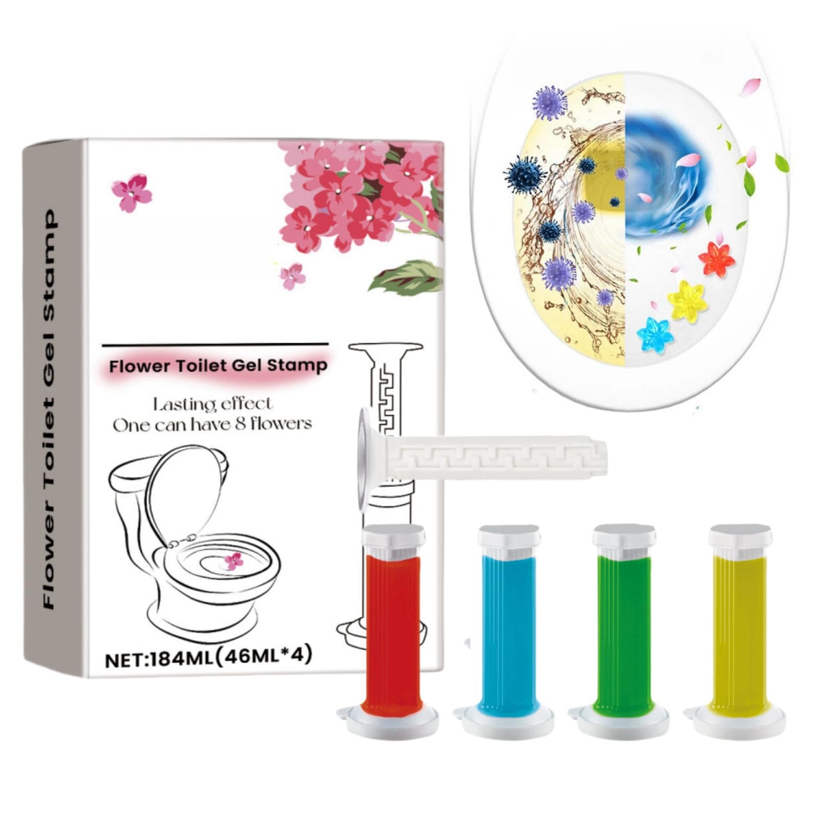 4pcs Toilet Cleaning Gel,Toilet Cleaning Gel Stamp,Toilet Refresh ...