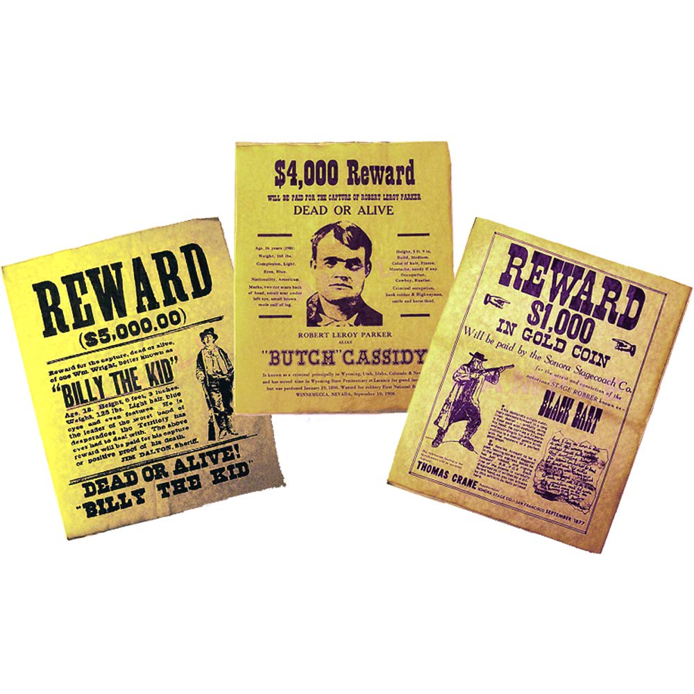 Amazon.com: CHANNEL CRAFT Replica Wanted Poster Set - Billy The Kid ...