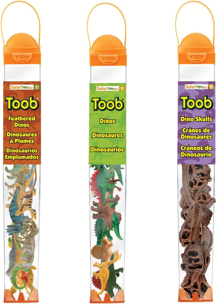 Amazon.com: Safari Ltd. Dinosaurs Toobs 3-Pack Bundle - Mini Figurines ...