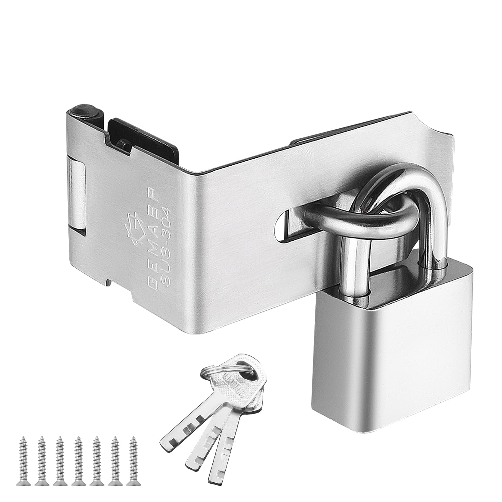 Large Gate Padlock Padlock Latch 90 Degree Door Hasp Latch - Stainless ...