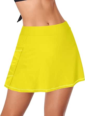 Amazon.com: Chartreuse Women's Swim Skirt Bottoms Swimsuit Skirt with ...