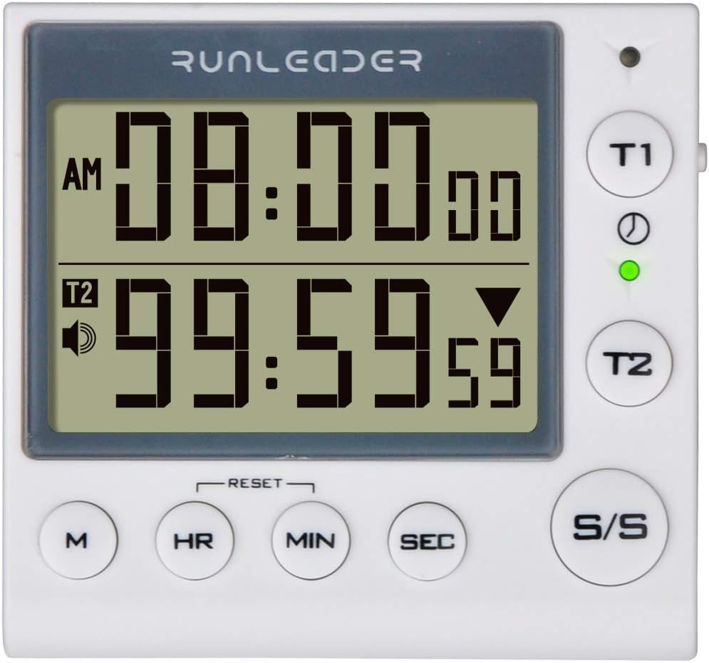 Amazon.com: Jayron 2-Channel Timer with Clock Kitchen Timer Magnetic ...