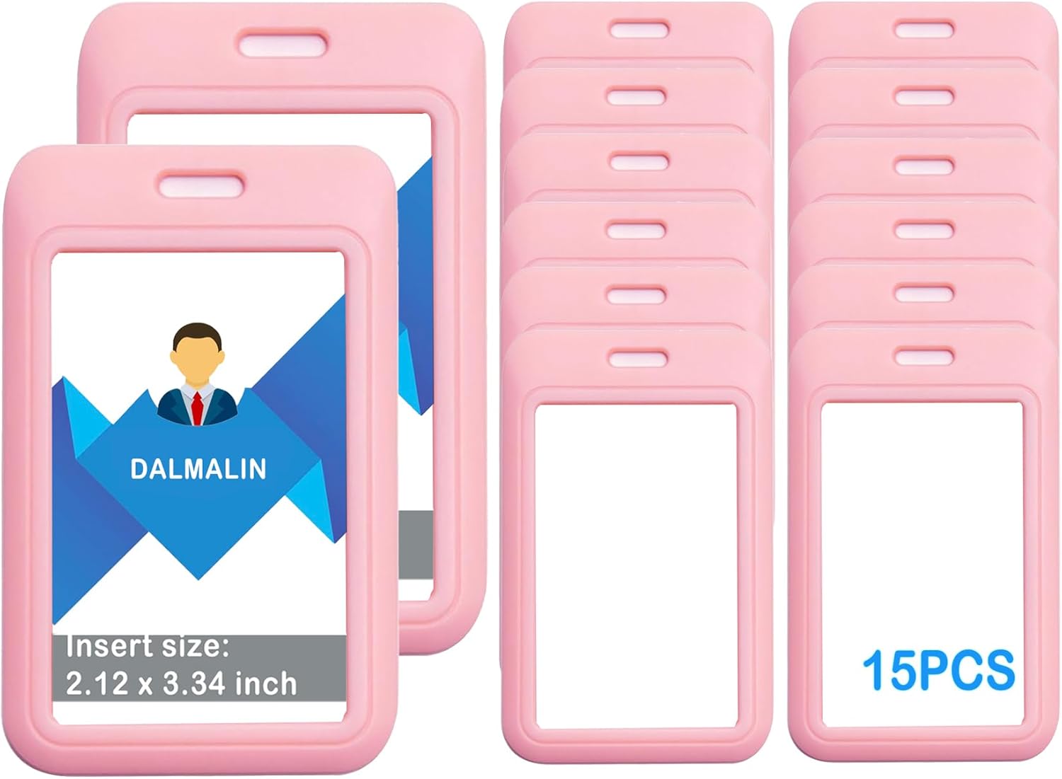 Amazon.com : DALMALIN 15 Pack Sliding ID Badge Holder Vertical Hard ...