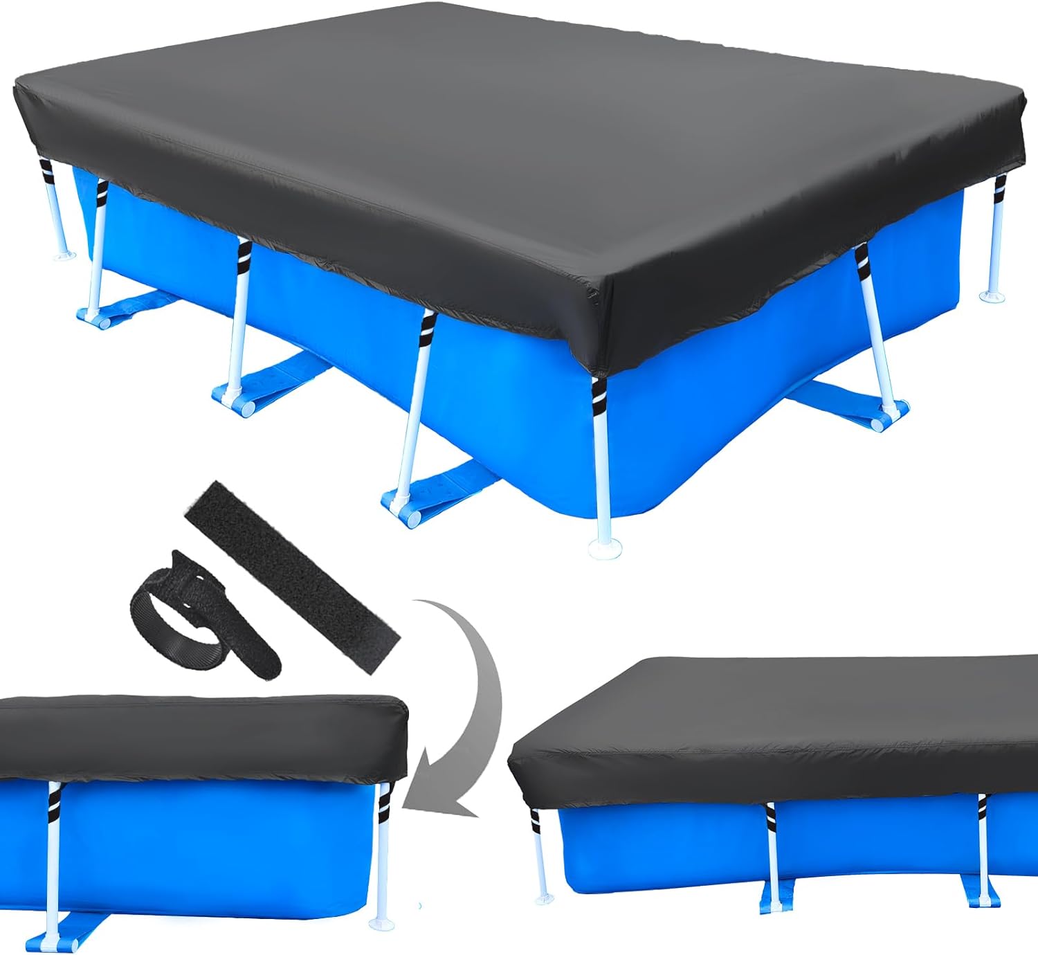 Amazon.com : 14 x 7 Rectangle Pool Cover Swimming 177 X 87 in ...