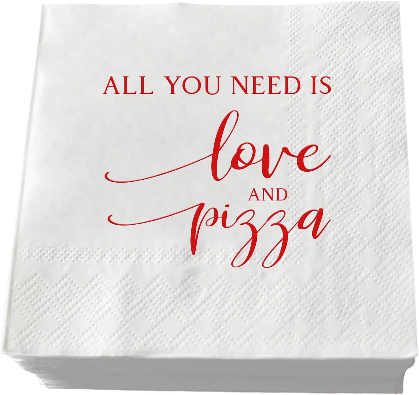 Amazon.com: 50 Pcs Wedding Napkins Red Foil "All You Need is Love and ...