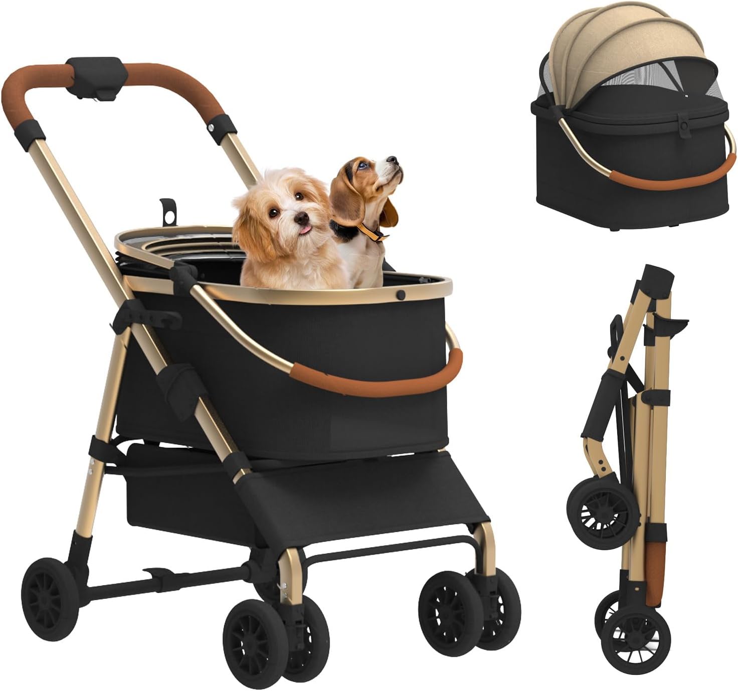 Amazon.com: Bicystar Pet Stroller for Small Dogs Cats with Wheels ...
