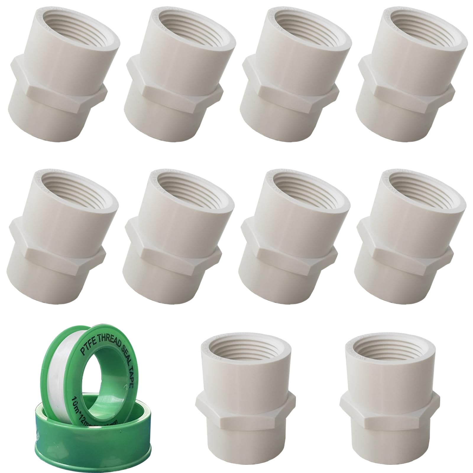Amazon.com: YTFSA 10Pcs White PVC Pipe Fitting, 1/2 inch NPT Female ...