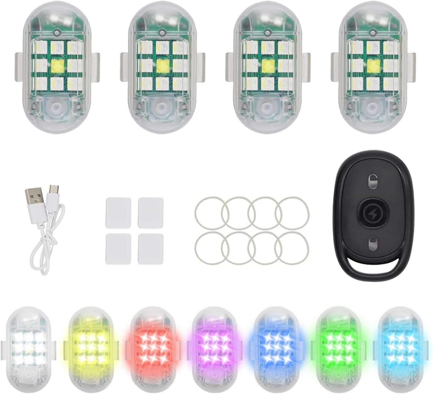 Amazon.com: 4Pcs LED Anti-Collision Lights with Remote 7 Colors ...