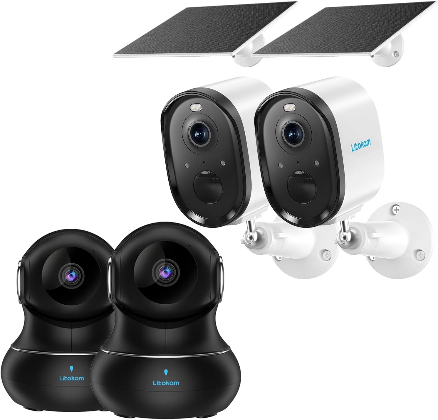 Amazon.com: litokam 2.4GHz Indoor Security Camera 2 Pack & 4MP Outdoor ...