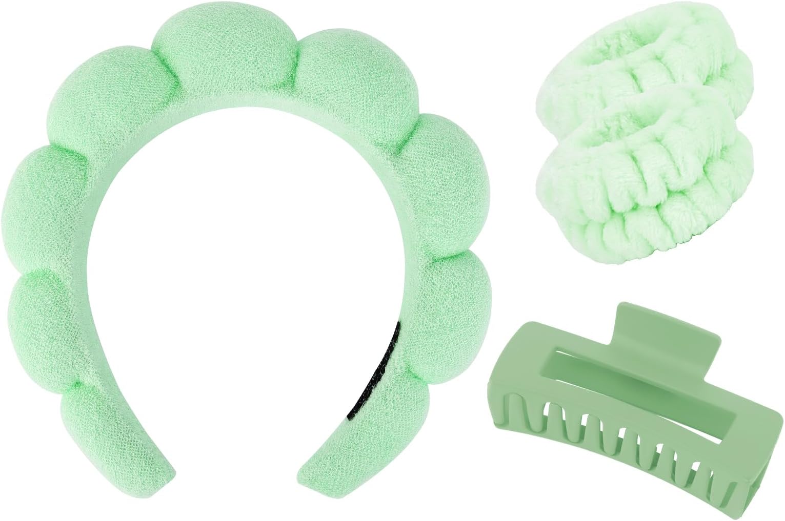 Amazon.com : Wecoe Spa Headband And Wristband Set Skincare Headband For ...