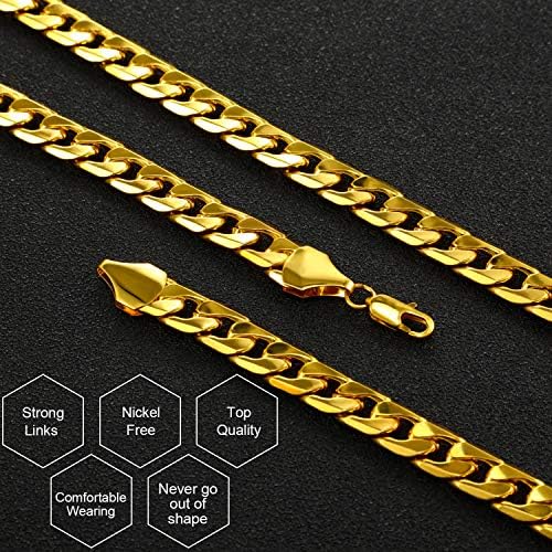 4 Pieces Hip Hop Rapper Faux Gold Chain Necklace Chunky Necklace ...