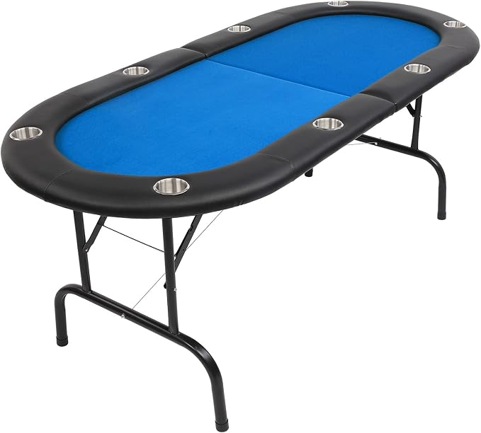 Amazon.com: PEXMOR Foldable 8 Player Poker Table, Folding Blackjack ...