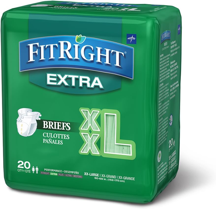 Amazon.com: Medline FitRight OptiFit Extra Adult Briefs, Incontinence ...