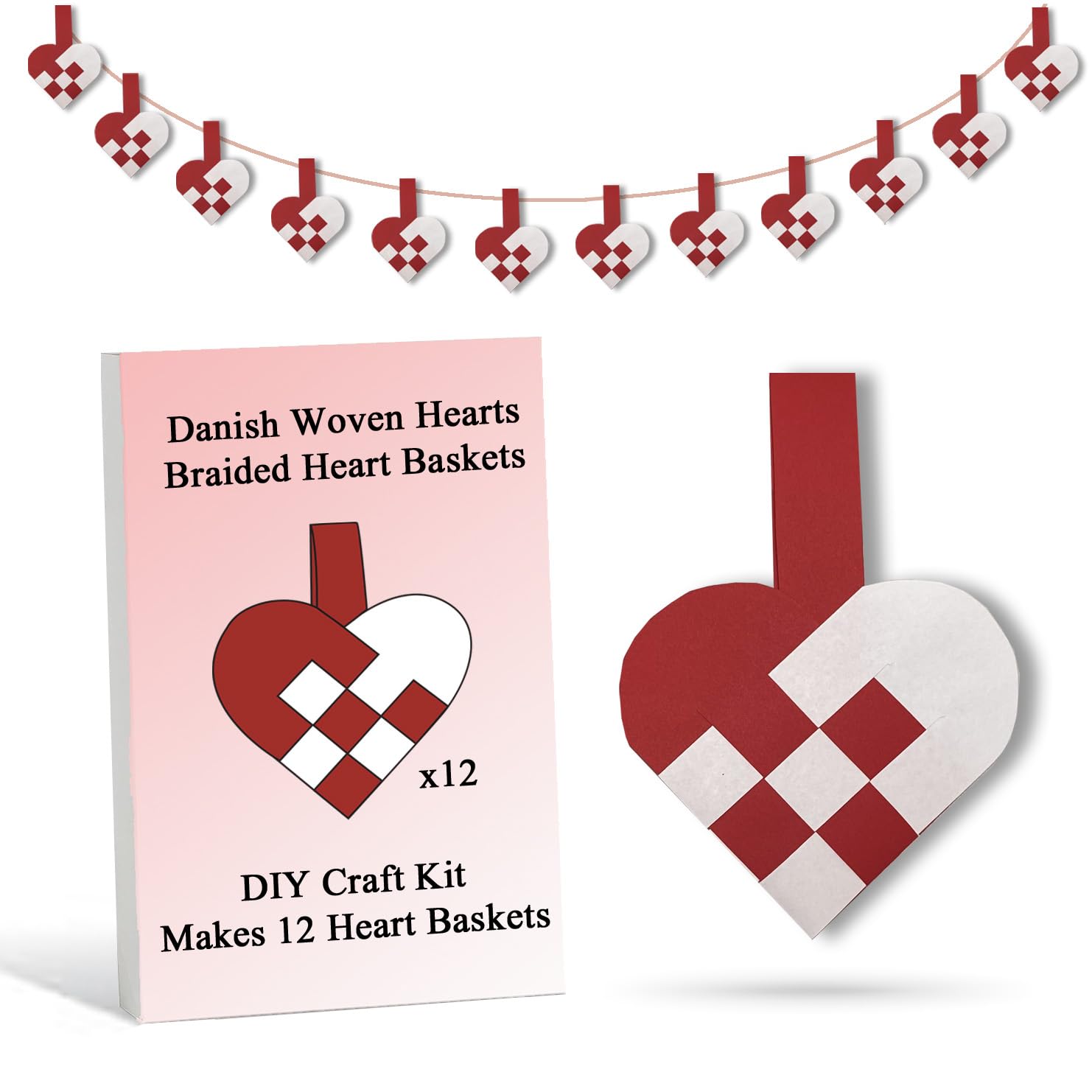 Amazon.com: 12 DIY Danish Heart Baskets. Precut and Ready to Use, No ...