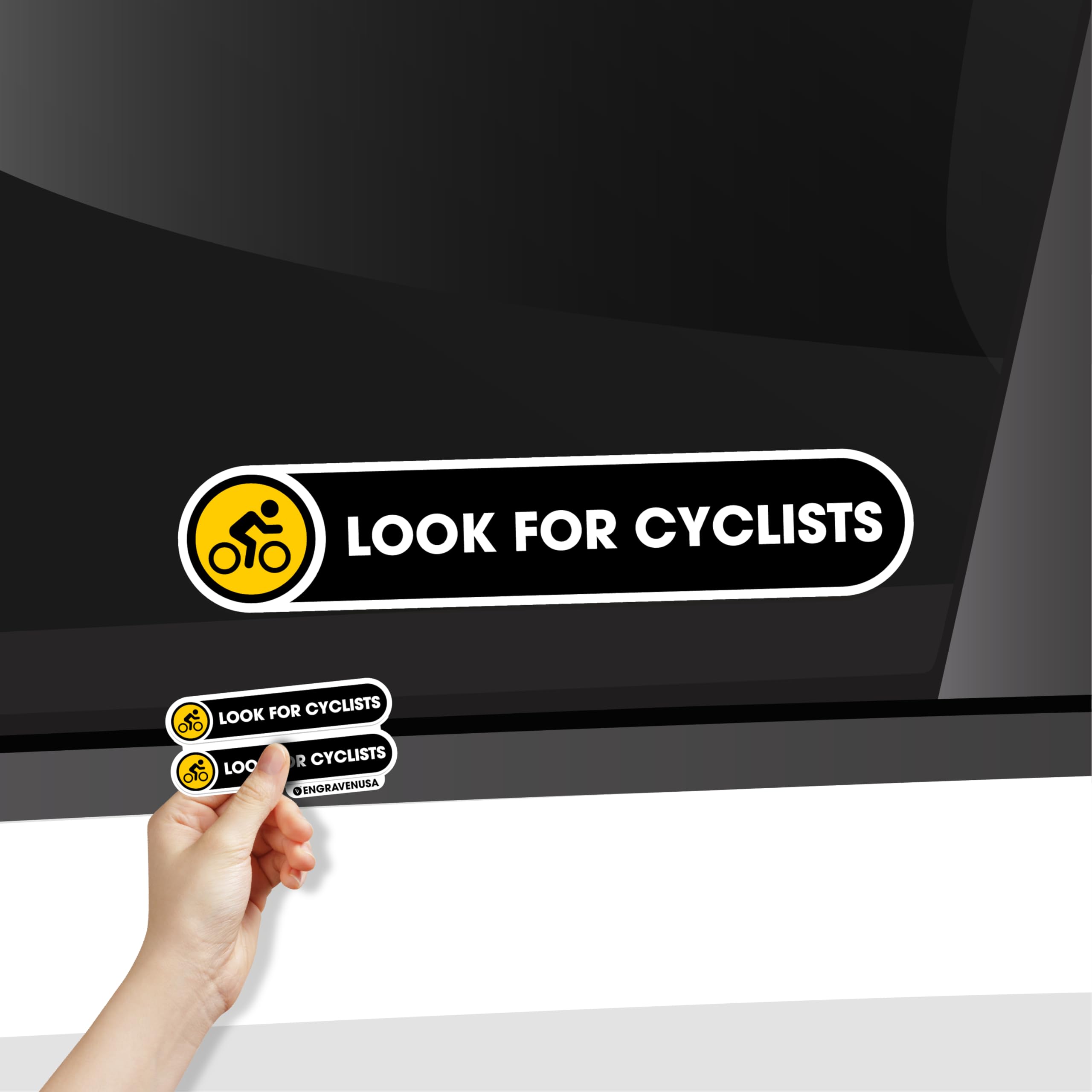 Amazon.com: Look for Cyclists Small Vinyl Stickers | Safety Look for ...