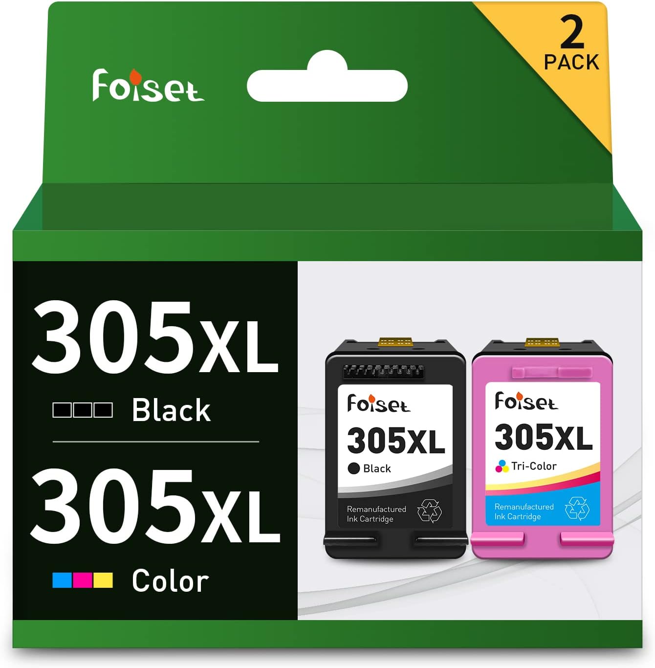 Foiset Remanufactured For HP 305 Ink Cartridges Black and Colour ...