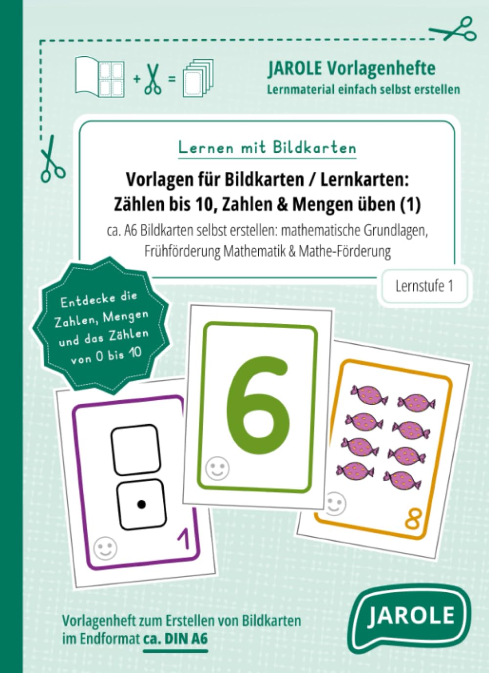 Amazon.com: Vorlagen für Bildkarten / Lernkarten: Zählen bis 10, Zahlen ...