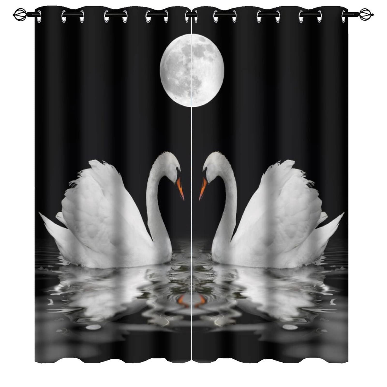 Swans In Love Moon