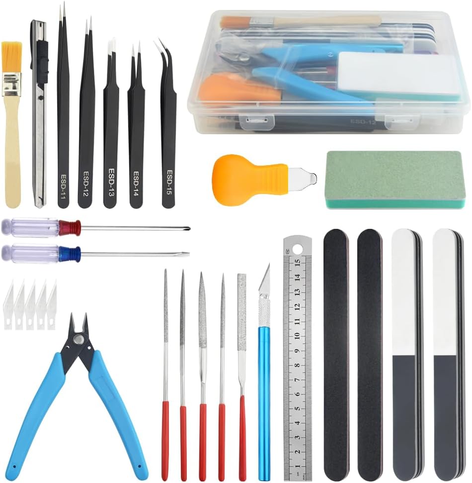 Amazon.com: Bigstone 29 PCS Model Tools Kit Modeler Basic Tools Hobby ...