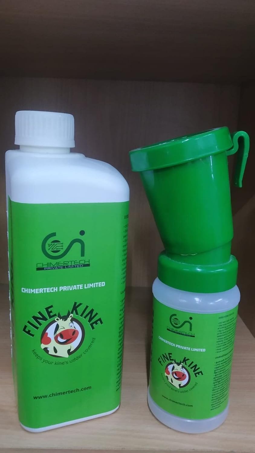 Fine Kine - Teat sealant for cow udder care and cattle health management - 1Kg with Teat Dip Cup ...