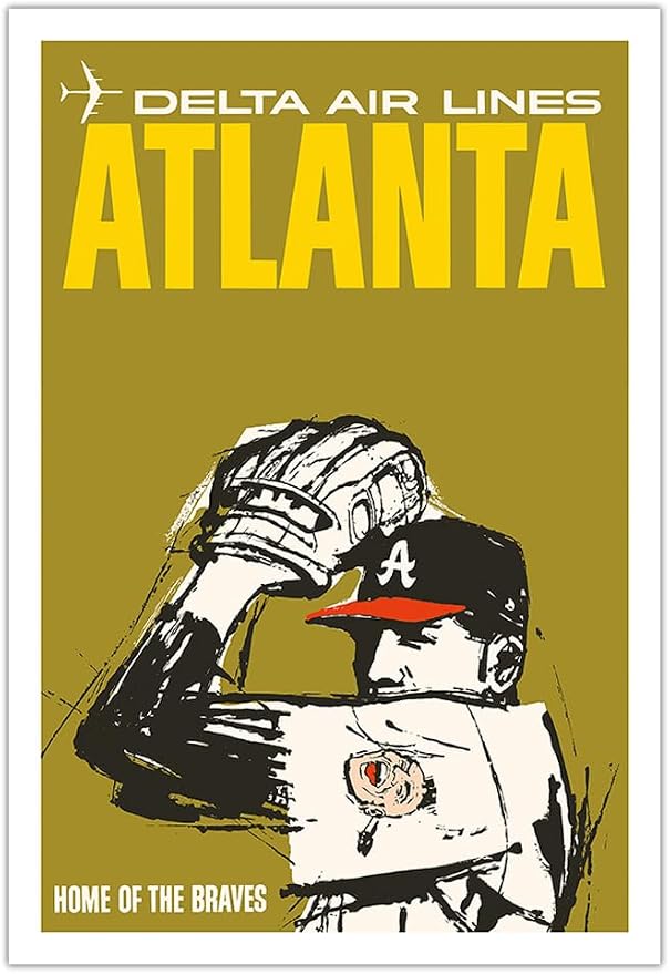 Amazon.com: Atlanta - Home of the Braves - Delta Air Lines - Vintage ...