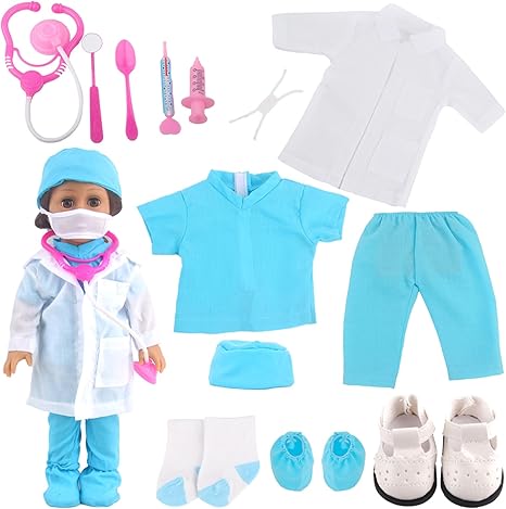 Amazon.com: MSYO 18 Inch Doll Doctor Outfits and Medical Kit for ...