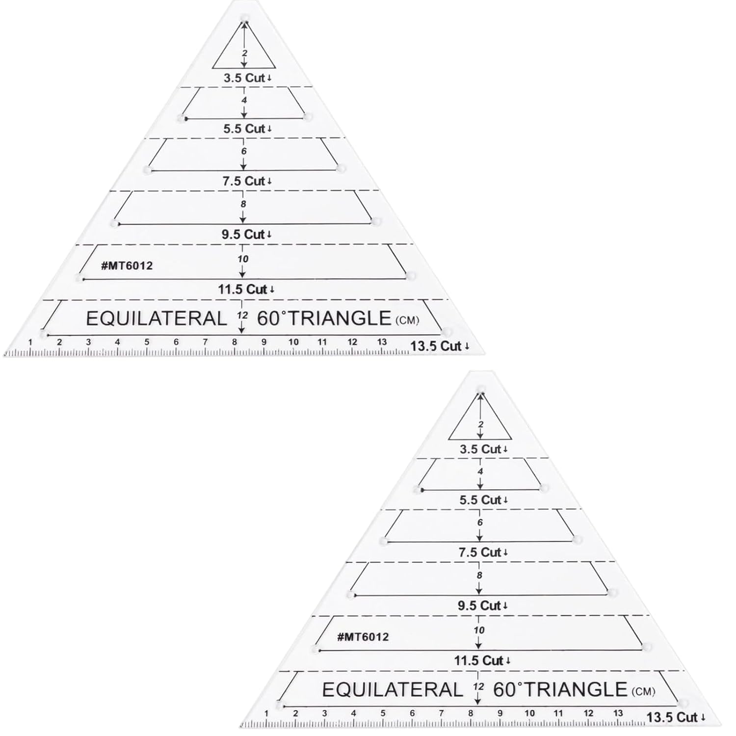 Amazon.com: 60 Degree Triangle Ruler for Quilting, 2 Pcs Triangle ...
